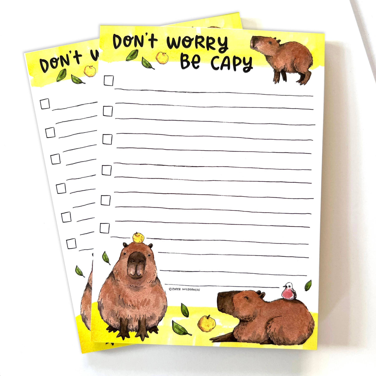"Don't Worry Be Capy" Capybara To-Do List Notepad – The Noble Capybara