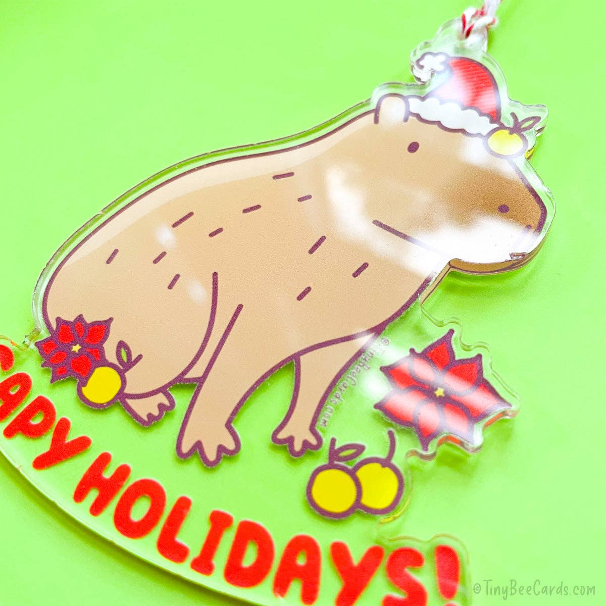 "Capy Holidays" Capybara Christmas Ornament – The Noble Capybara